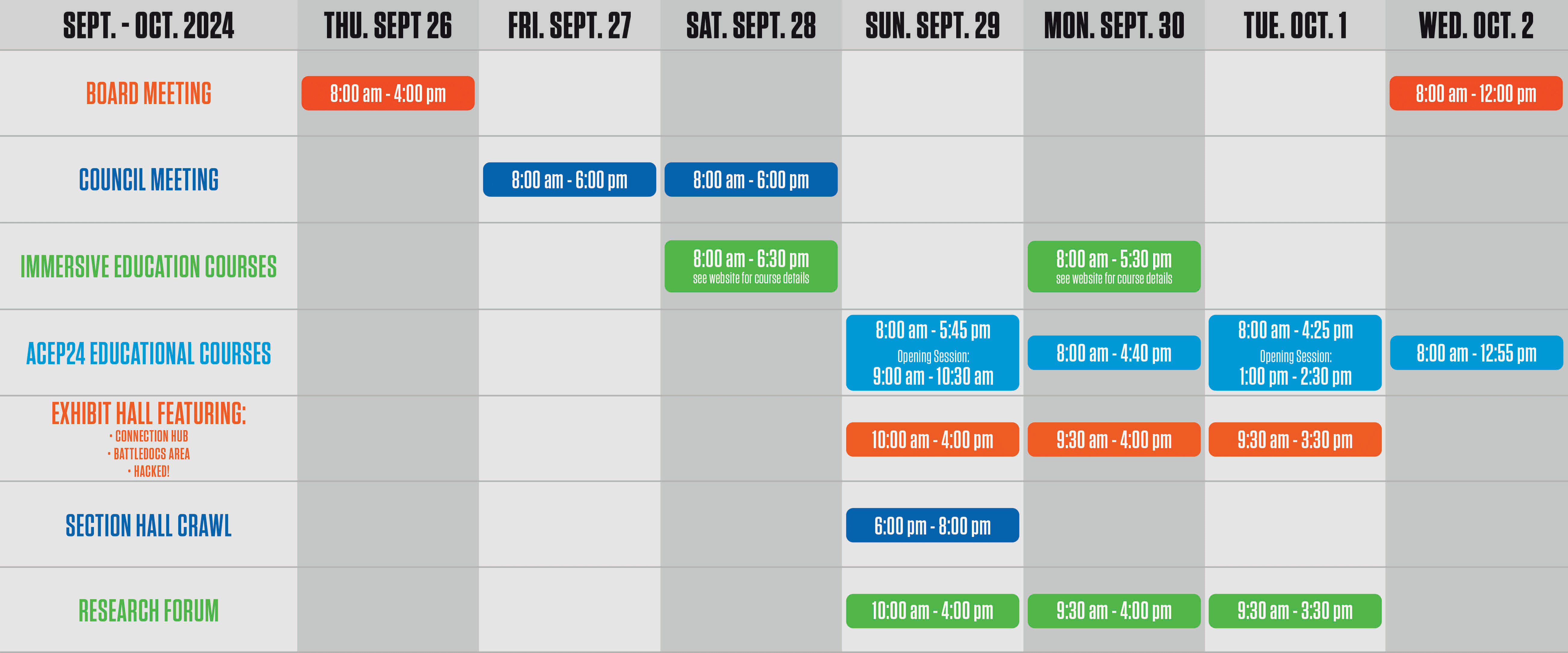 Schedule Overview | ACEP Scientific Assembly